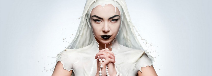 Sexy Pin-Ups Made With Clothing Entirely From Milk